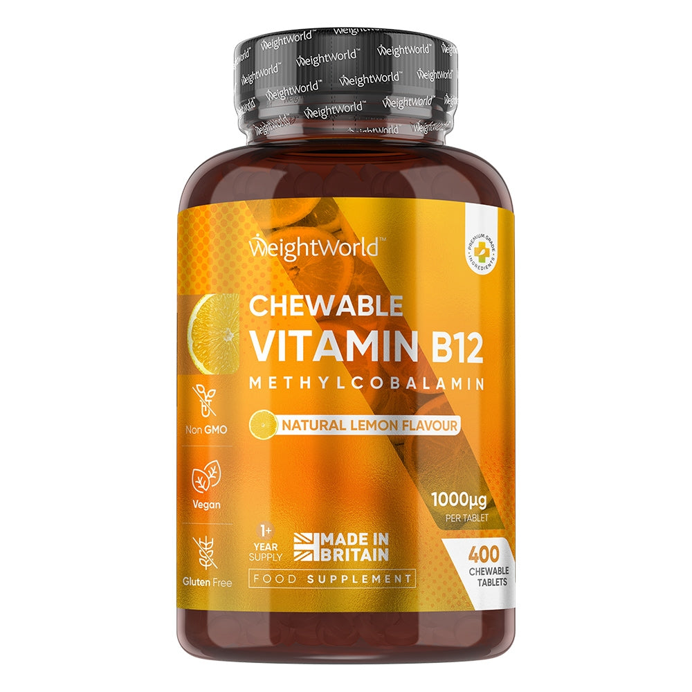 400 Chewable Vitamin B12 Tablets 1000µg | Lemon Flavour | WeightWorld