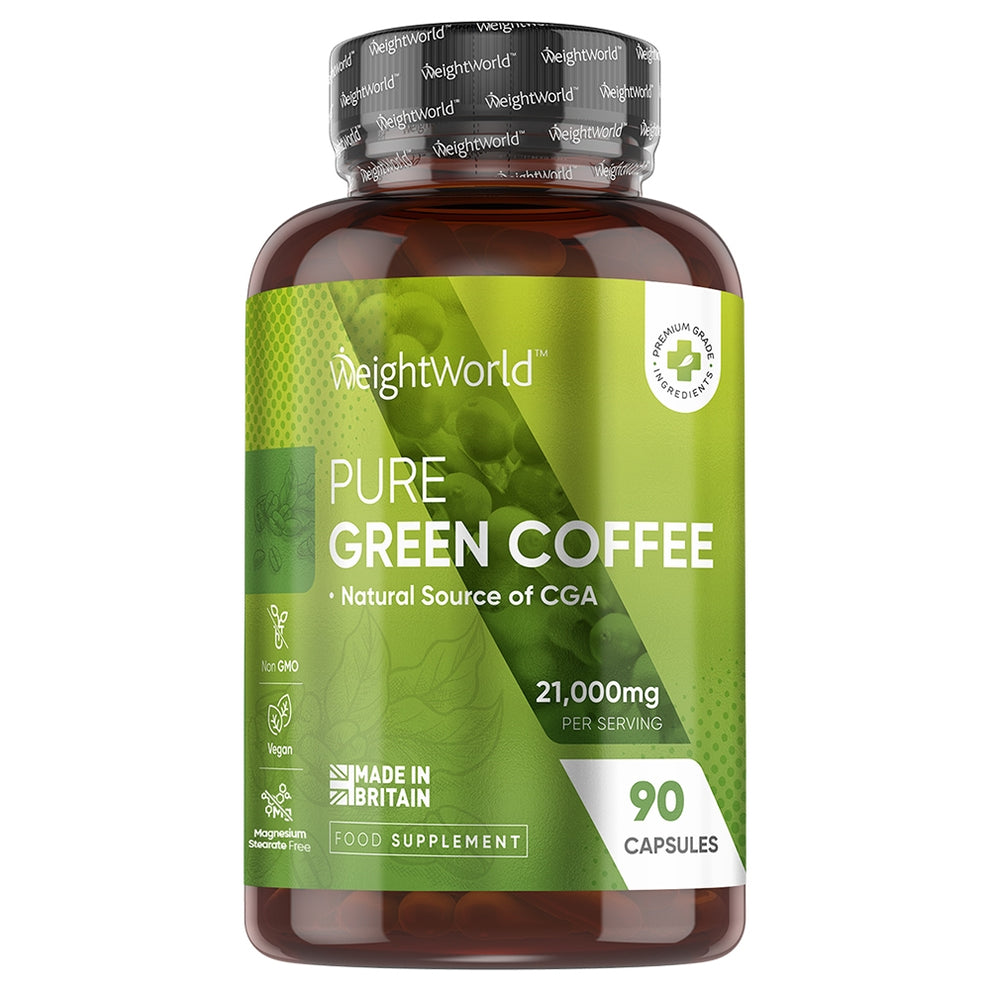 Pure Green Coffee Beans Capsules | 21,000mg 90 Capsules | WeightWorld